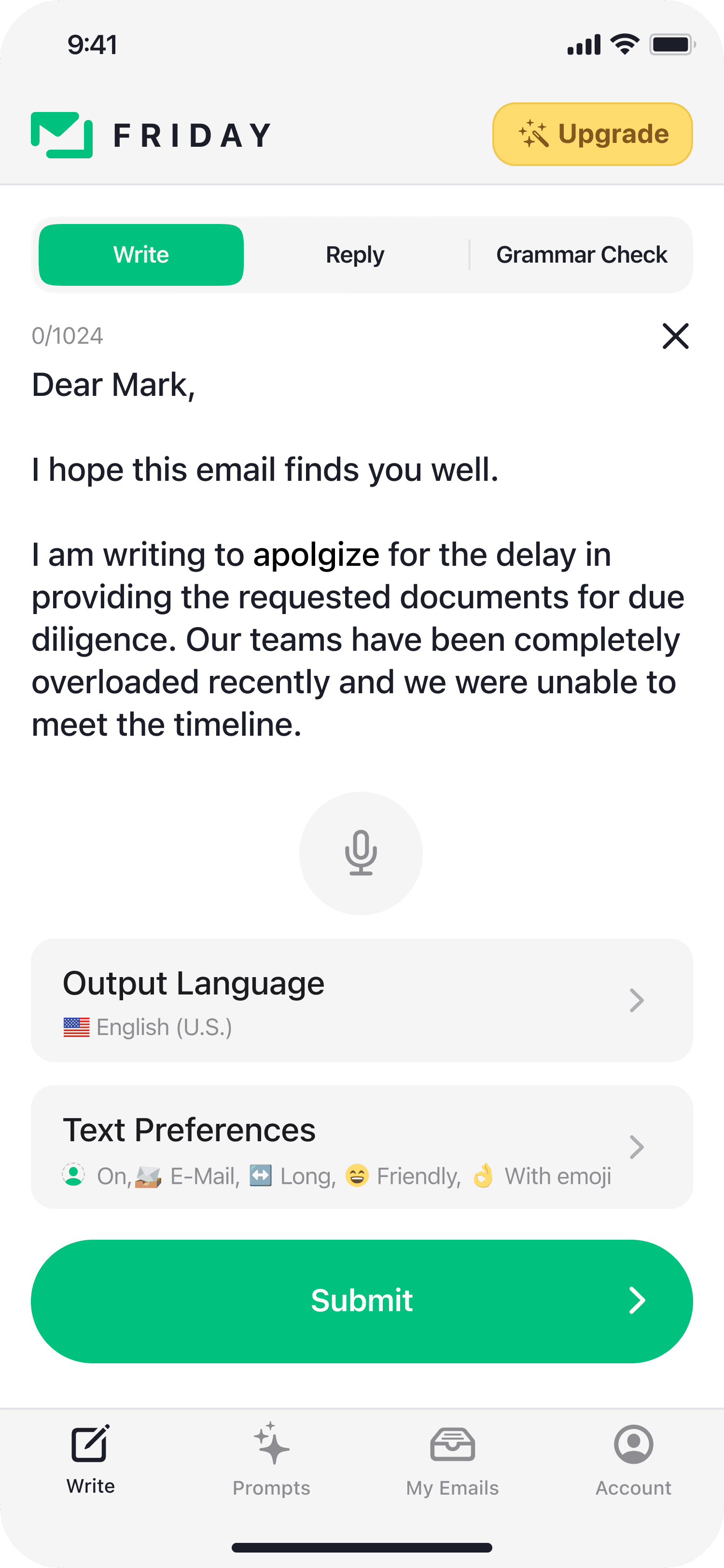 Friday: AI Email Writer